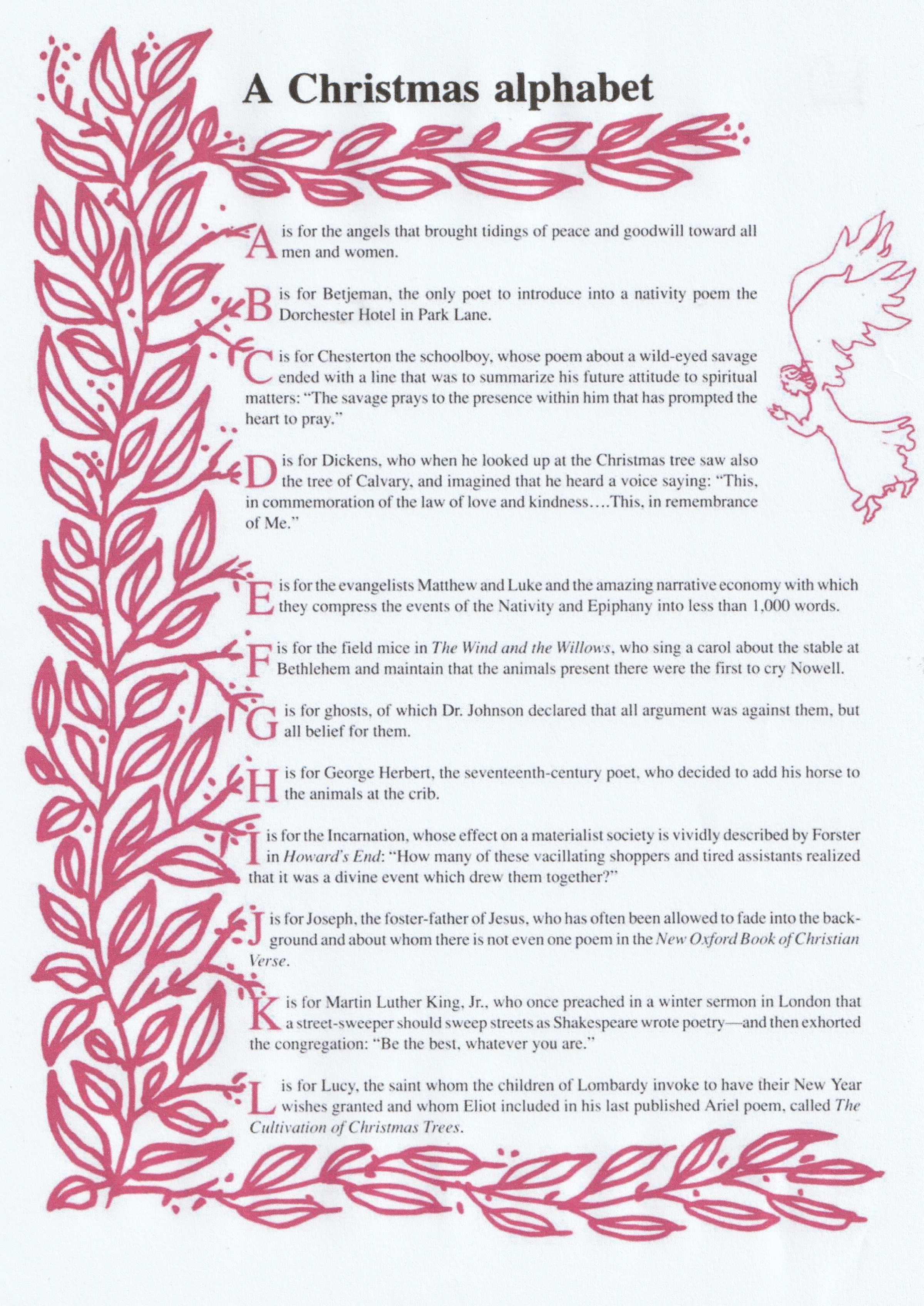 Holiday Reading: A Christmas alphabet; This is Our Town; The Best ...